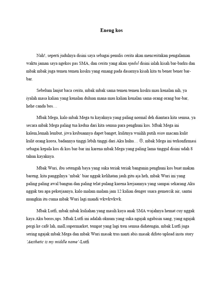 Cerita Kos | PDF