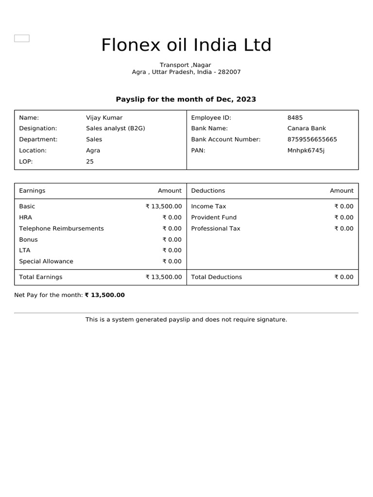 PaySlip 12 2023 | PDF PaySlip 12 2023 | PDF