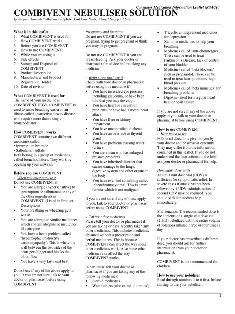 Combivent Rimup Eng Aug 2018 | PDF | Dose (Biochemistry) | Chemistry