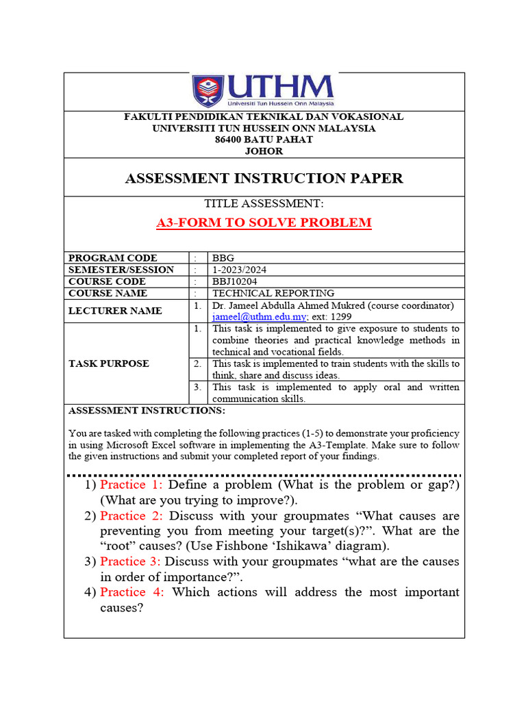 Assignment4 bbj10204 Msexcel A3template | PDF