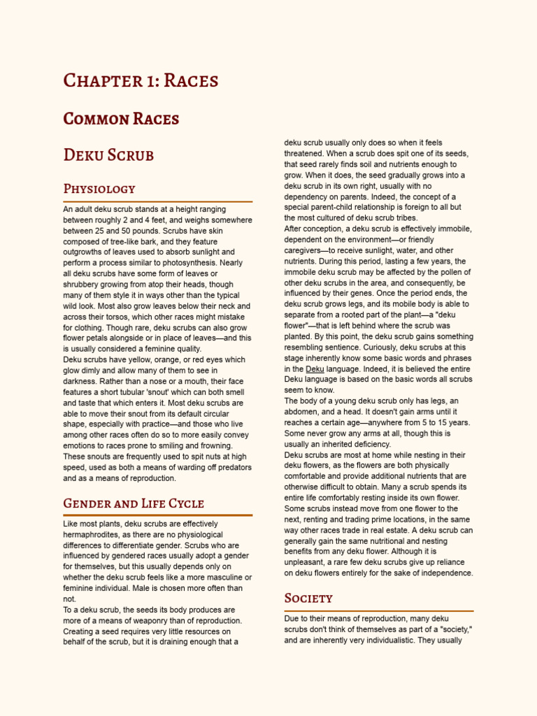 Zelda 5e DND Part 1 | PDF | Flowers