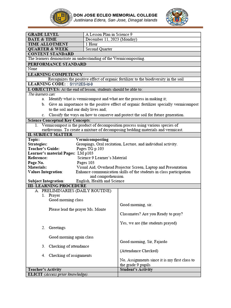 7-Es-Lesson-Plan-in-Radioactive-Decay-FS-Final-2023 (1) (AutoRecovered) | PDF | Soil | Decomposition