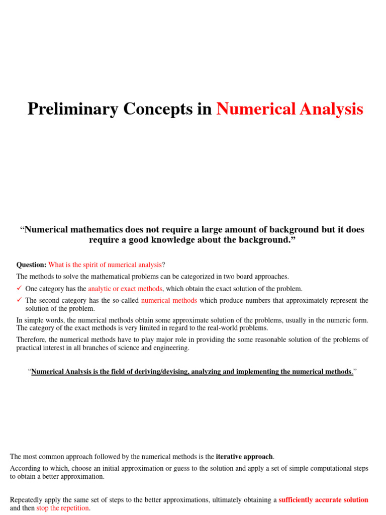 Preliminary Concepts In: Numerical Analysis | Download Free PDF | Numerical Analysis | Norm ...