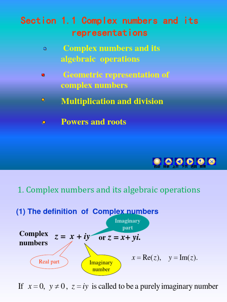 1.1 Complex Numbers and Its Representations | PDF | Complex Number ...