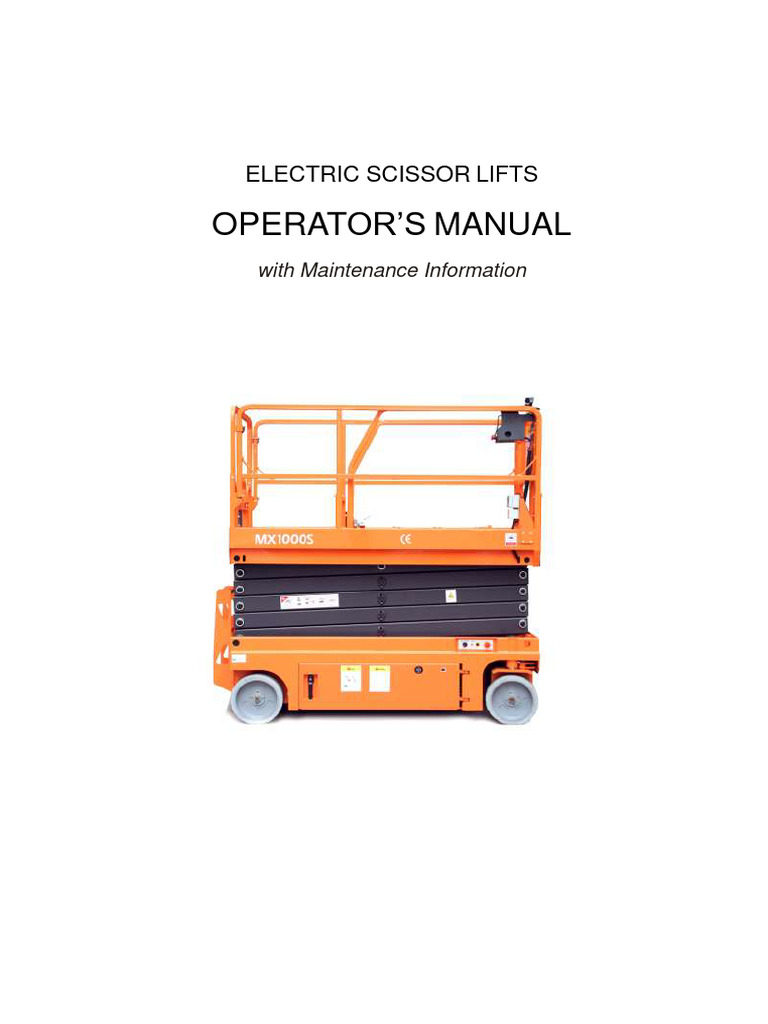 Operat Or'S Manual: Electric Scissor Lifts | PDF | Elevator | Safety