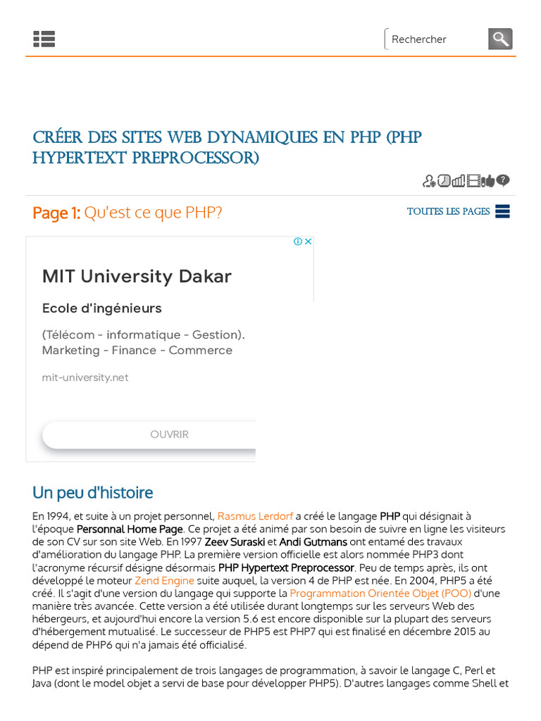 Qu'est Ce Que PHP | PDF | PHP | Internet