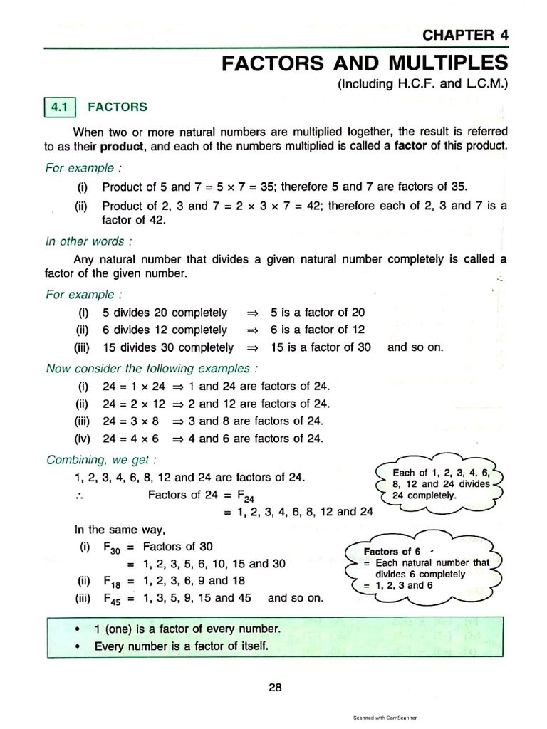 Factors and Multiples | PDF