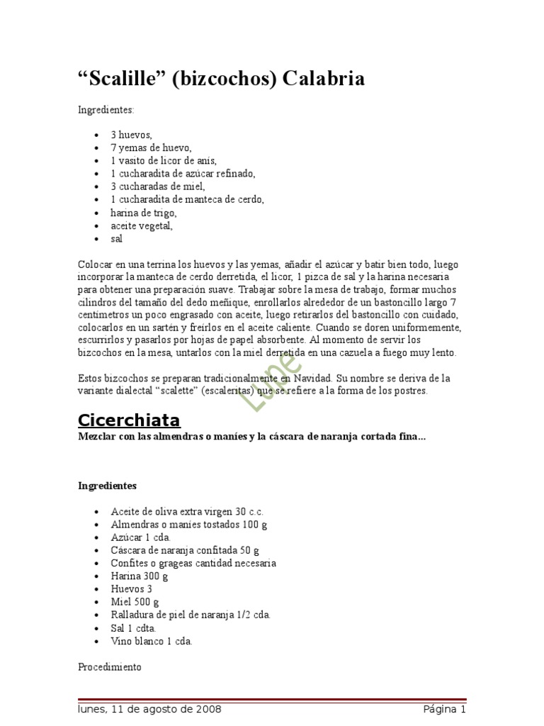 Scalille | PDF | Postres | Comida y bebida