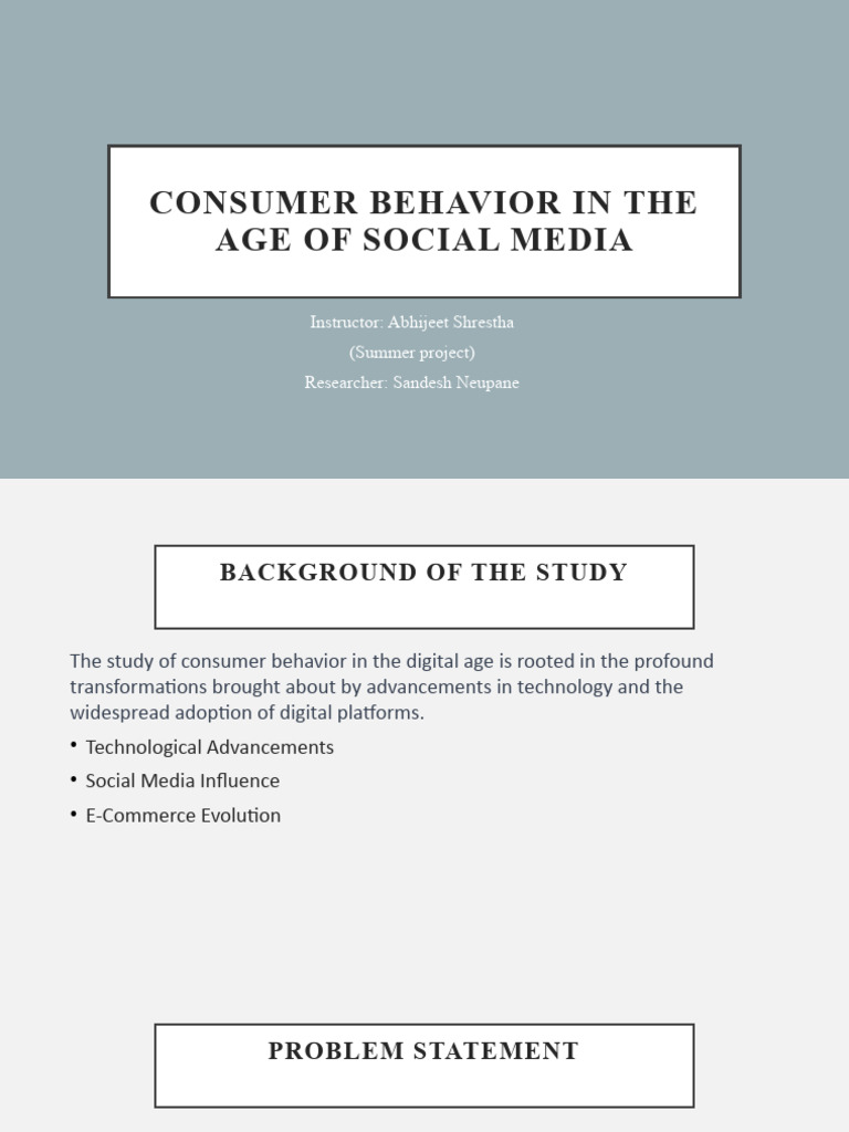 Summer Project2 Presentation | PDF | Consumer Behaviour | Social Media