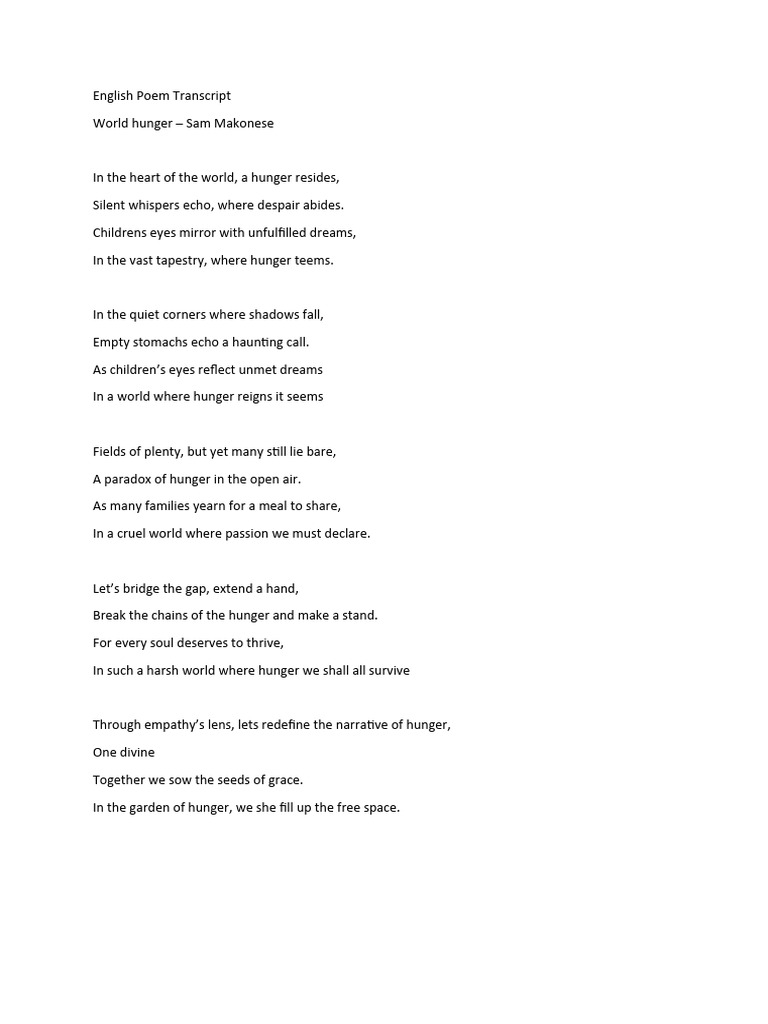 English Poem Transcript | PDF