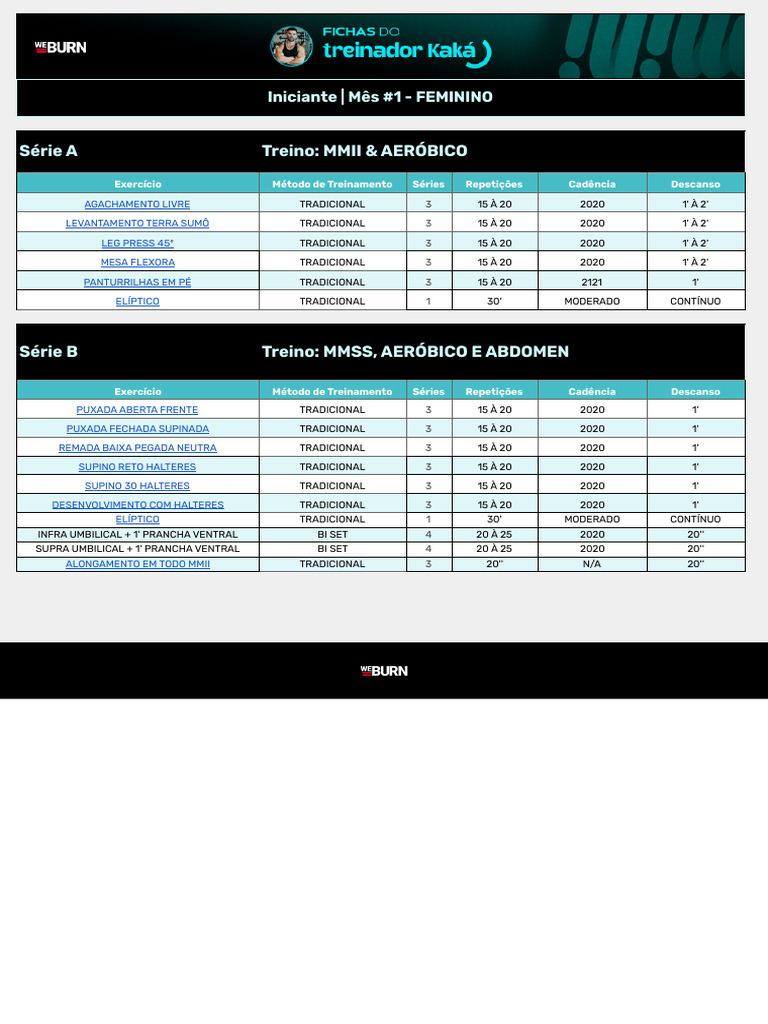 Fichas Kaka Fem - Iniciante 1 | PDF