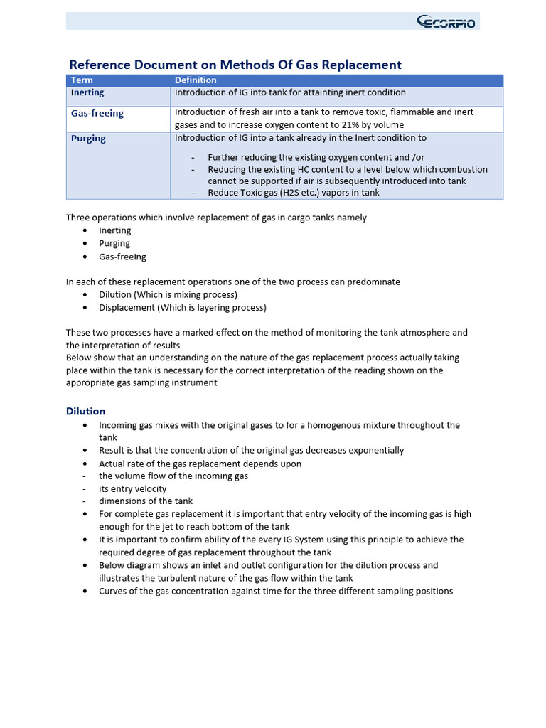 Gas Freeing Methods | PDF | Gases | Applied And Interdisciplinary Physics