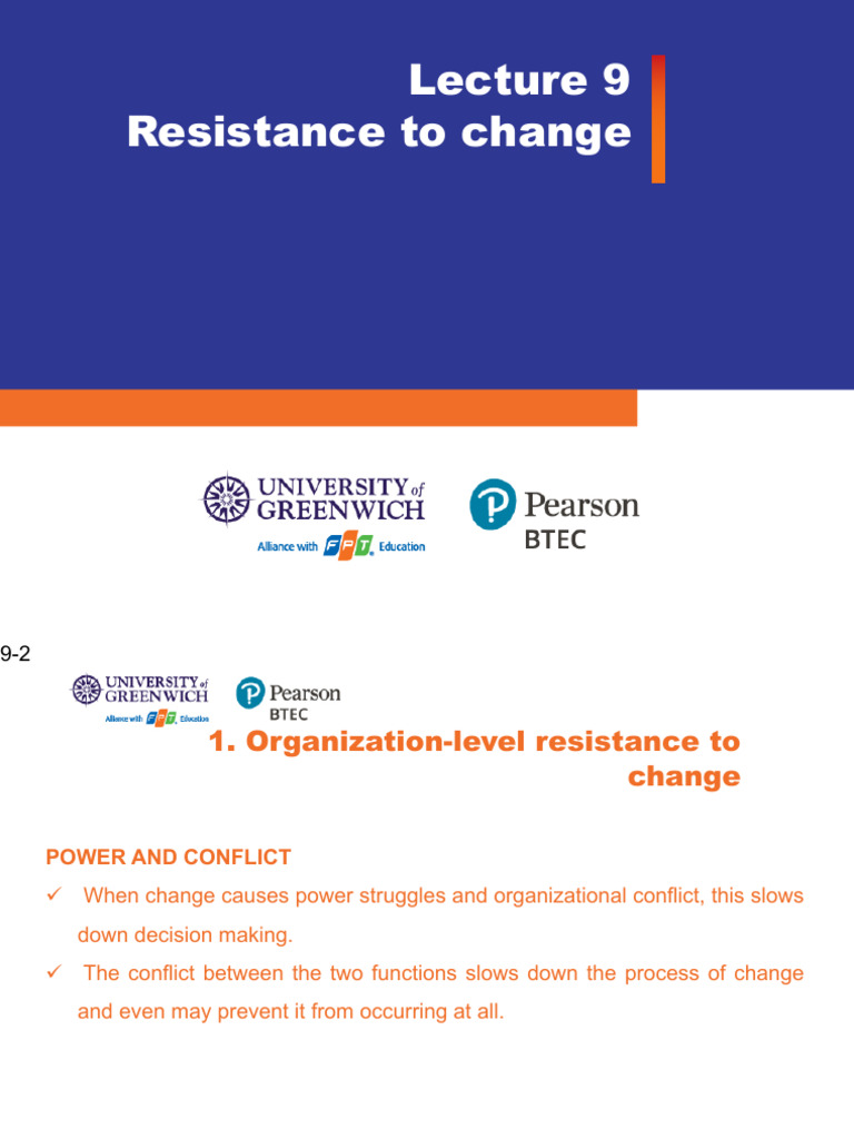 Lecture 9 - Resistance To Change | PDF | Cognitive Science | Psychology