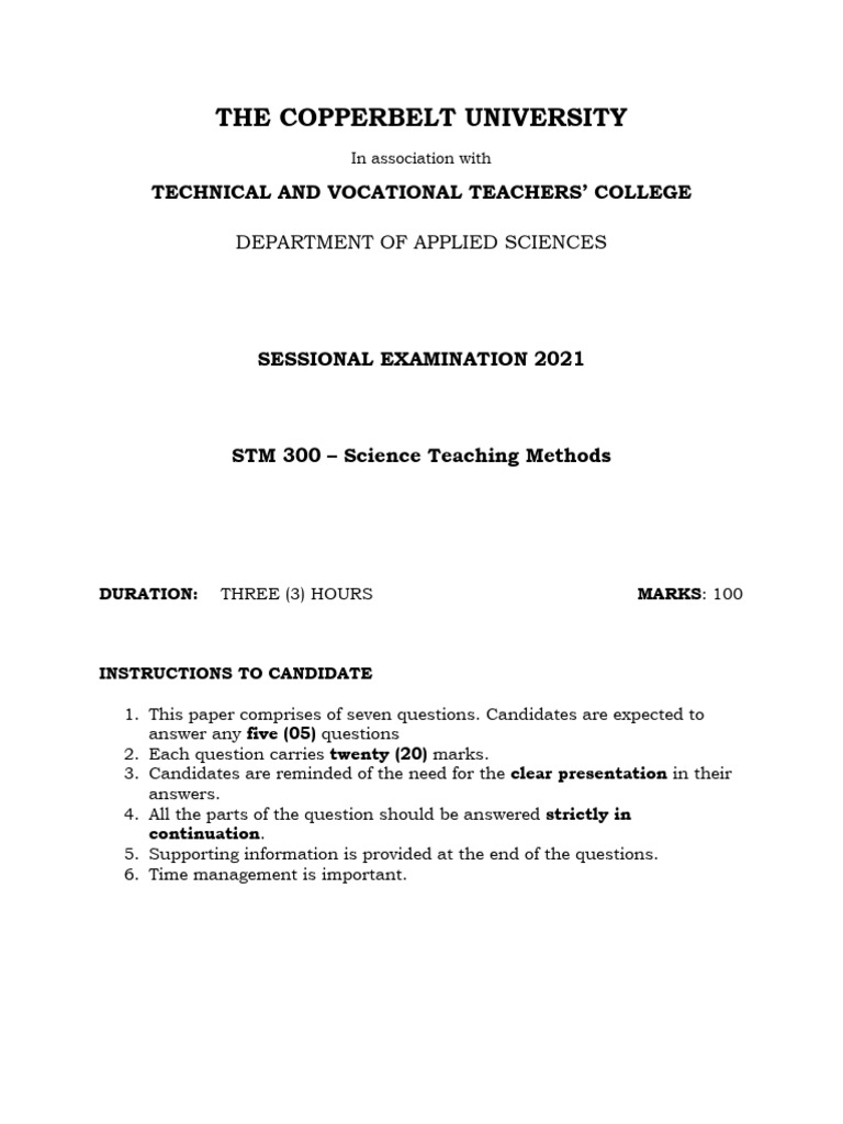 STM 300 Cbu Final 2021 | PDF