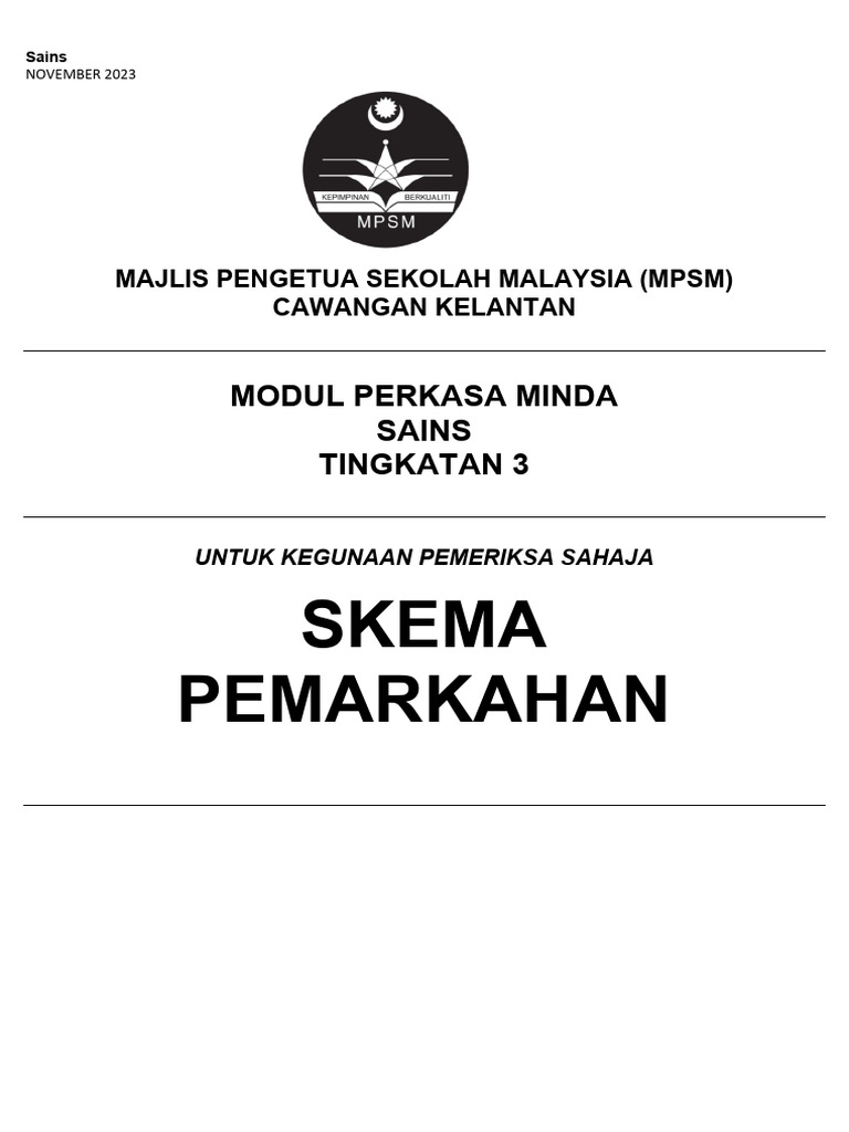 Skema Sains T3 | PDF