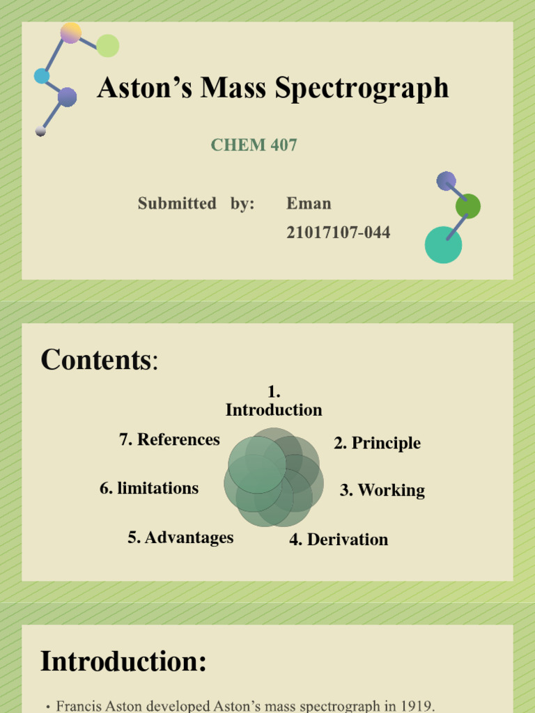 Aston's Mass Spectrograph | PDF