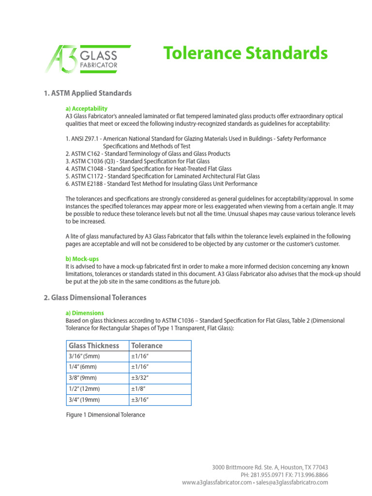 Glass Tolerance Standards Overview | PDF | Engineering Tolerance | Glasses