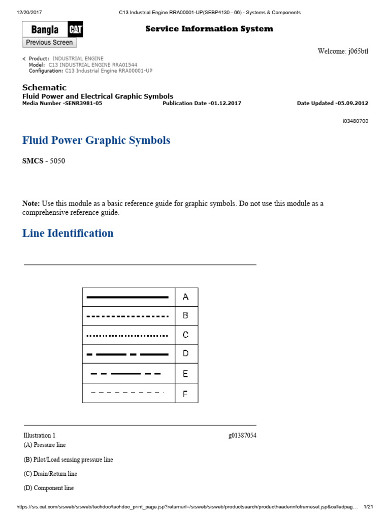 Pneumatic Symbols for C13 Engine Systems | PDF | Valve | Engines