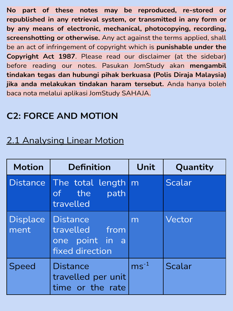 F4C2 (Part 1) | PDF | Velocity | Force
