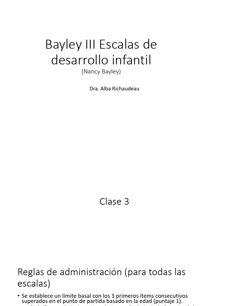 Administración de Bayley III en Niños | PDF | Relaciones personales ...