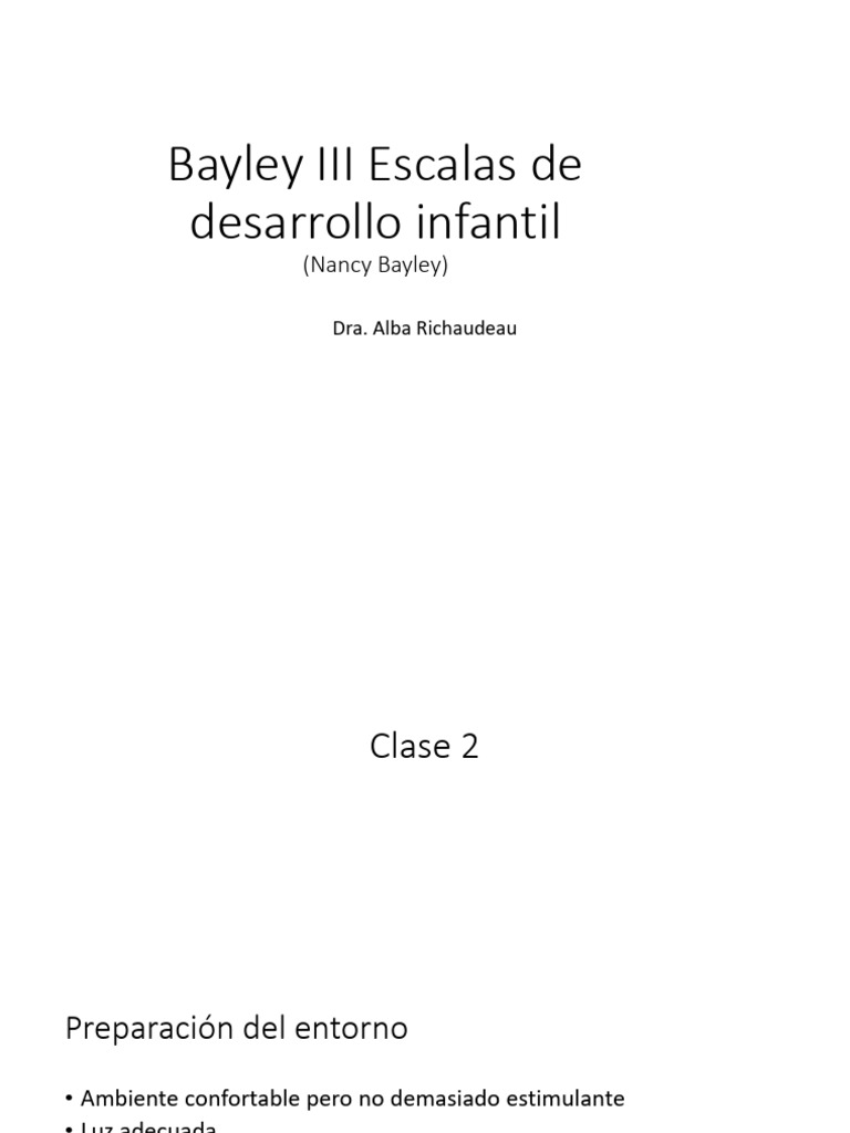 Guía para Evaluación Bayley III Infantil | PDF | Salud y bienestar