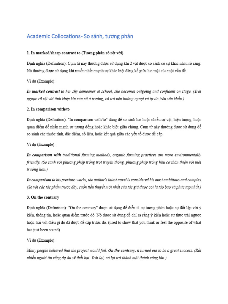 Compare and Contrast Expressions | PDF