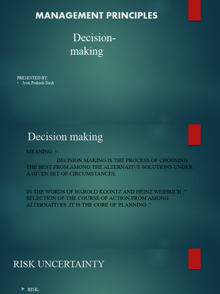 Decision Making Techniques in Management | PDF