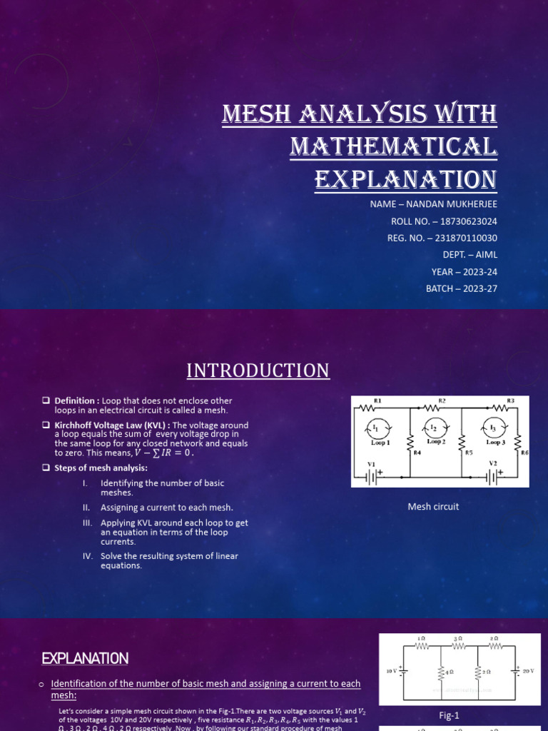 Mesh Analysis Explained with Examples | PDF | Science & Mathematics