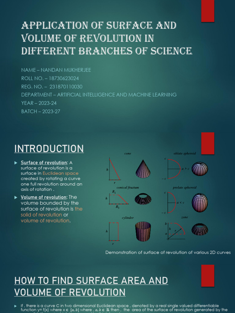 Applications of Revolution Surfaces in Science | PDF | Volume | Engineering