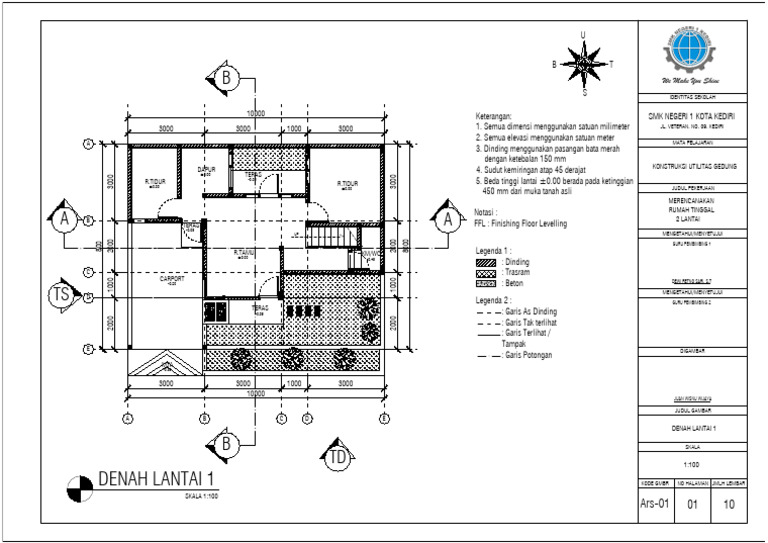 Latihan Ukk Denah LT 1 (Rev) | PDF