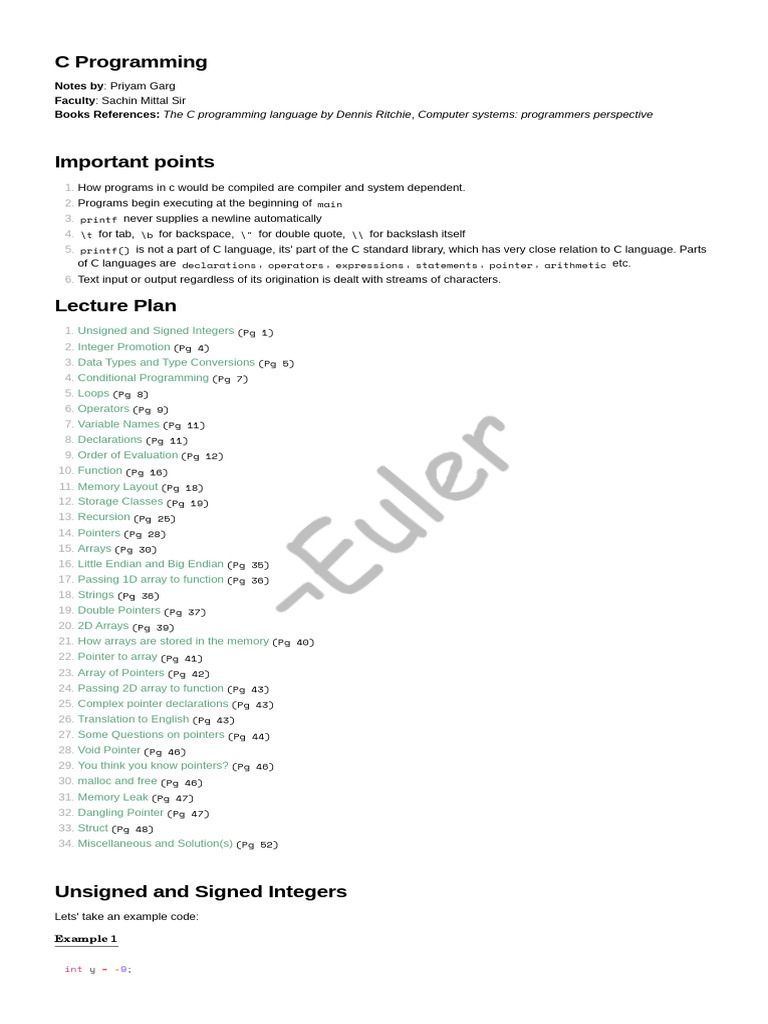 C Programming Notes Pdf Scope Computer Science Variable Computer Science 0152