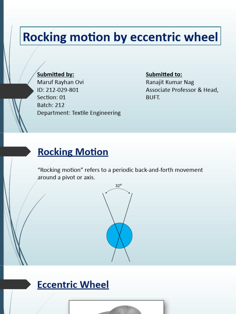 Rocking Motion by Eccentric Wheel | PDF | Science & Mathematics