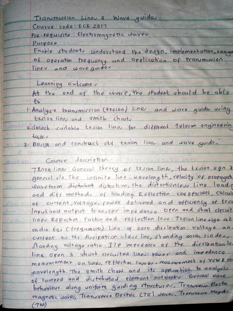Transmission Lines and Wave Guides | PDF