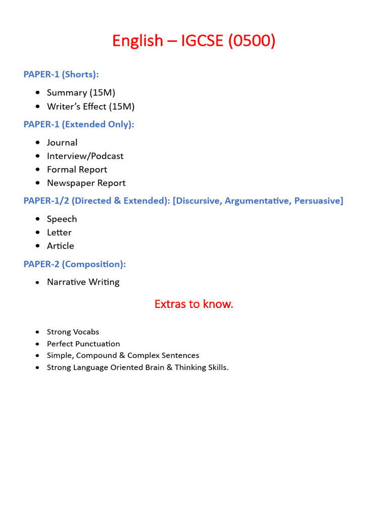 English Writing Tips For P2 | PDF