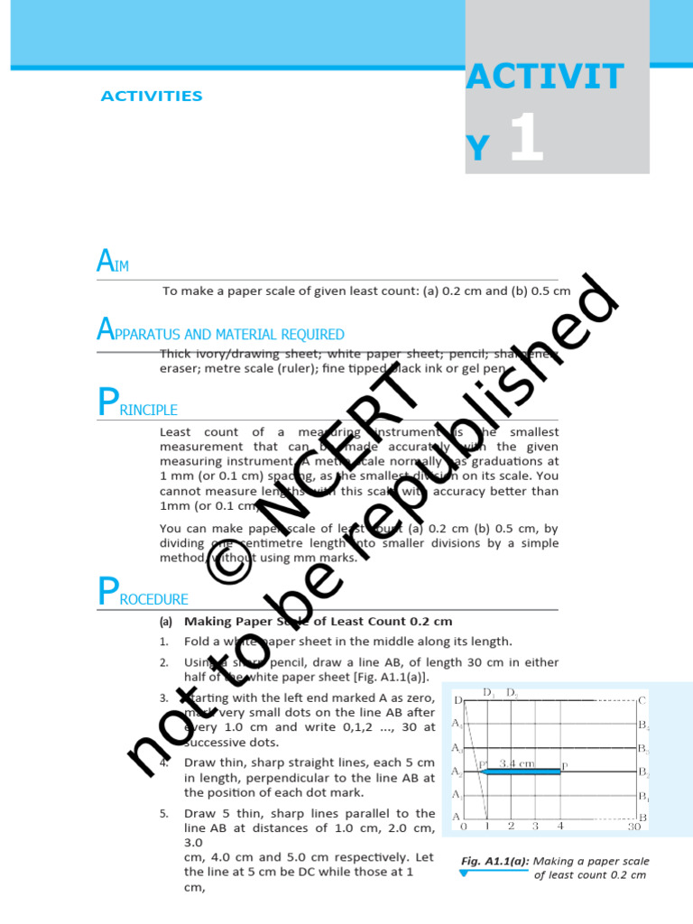 CBSE Class 11 Physics Activities 1 To 5 | PDF