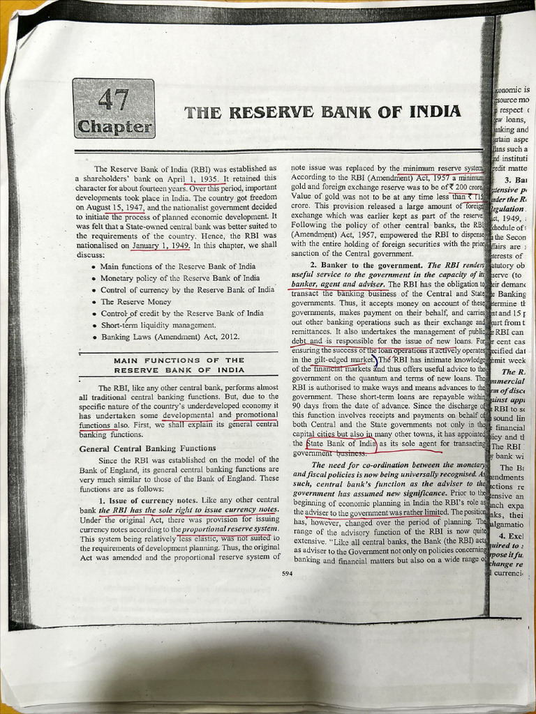 RBI Notes Business Environment | PDF