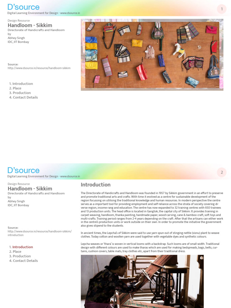 Handloom Sikkim | Download Free PDF | Weaving | Loom