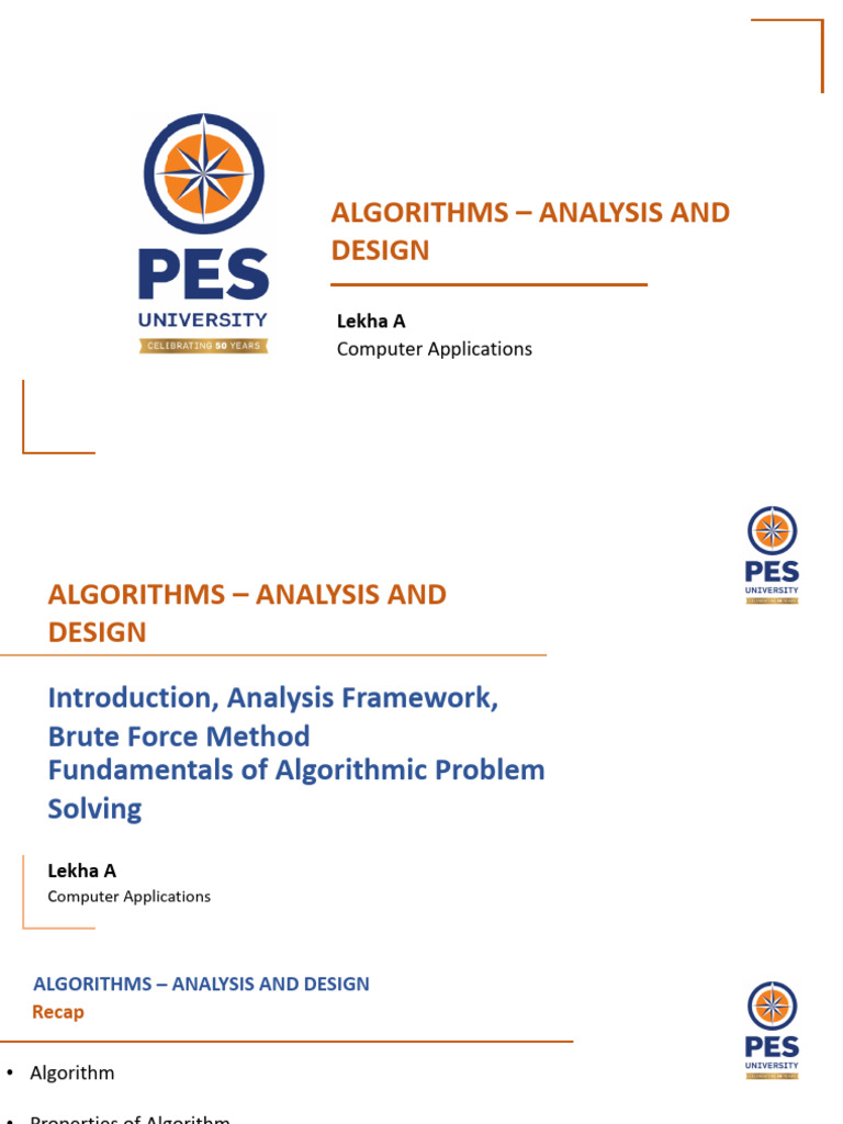 Unit1 Pdf Algorithms Recurrence Relation 