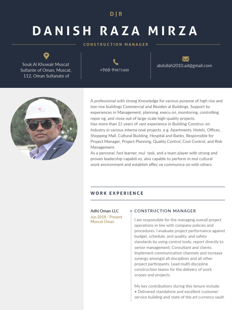 Danish Raza Mirza CV | PDF | Diploma | Business