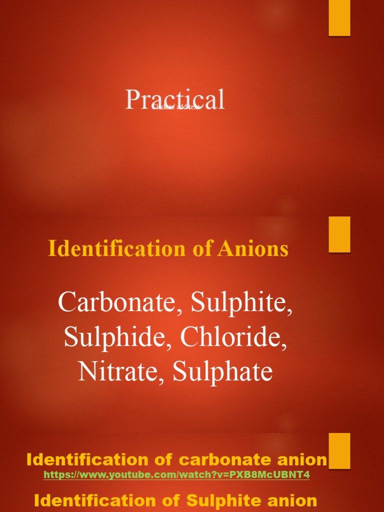 Practicles - Identification of Anions | Download Free PDF | Salt ...