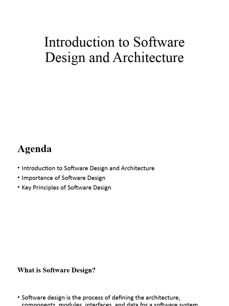 Introduction To Software Design and Architecture | PDF | Computers