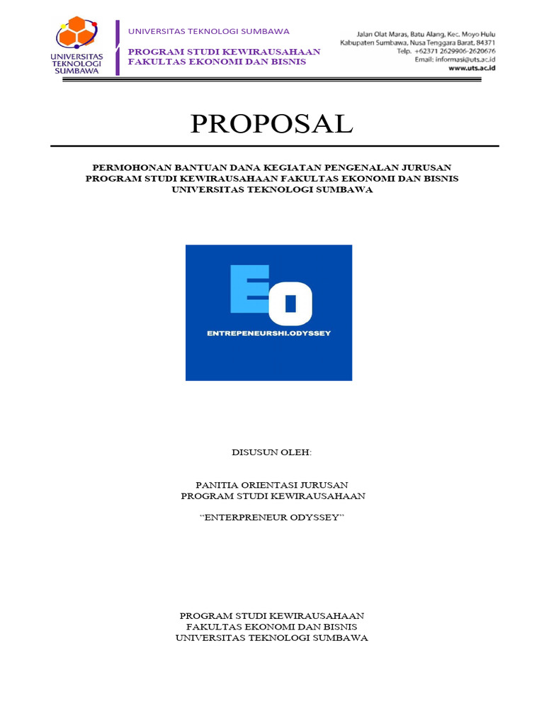 Proposal Bantuan Dana Osjur Kewirausahaan | PDF