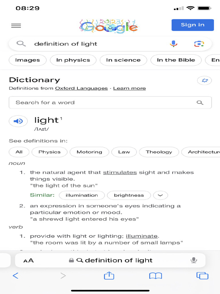Definition of Light - Google Search | PDF