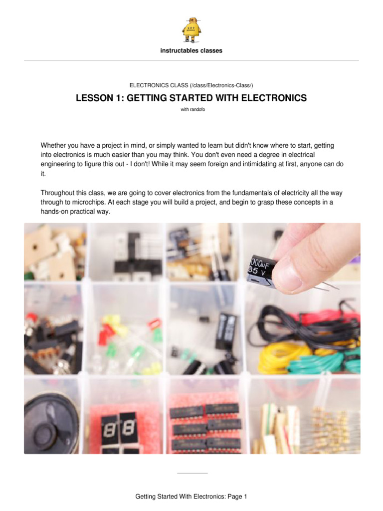 Getting Started With Electronics | PDF | Wire | Amplifier