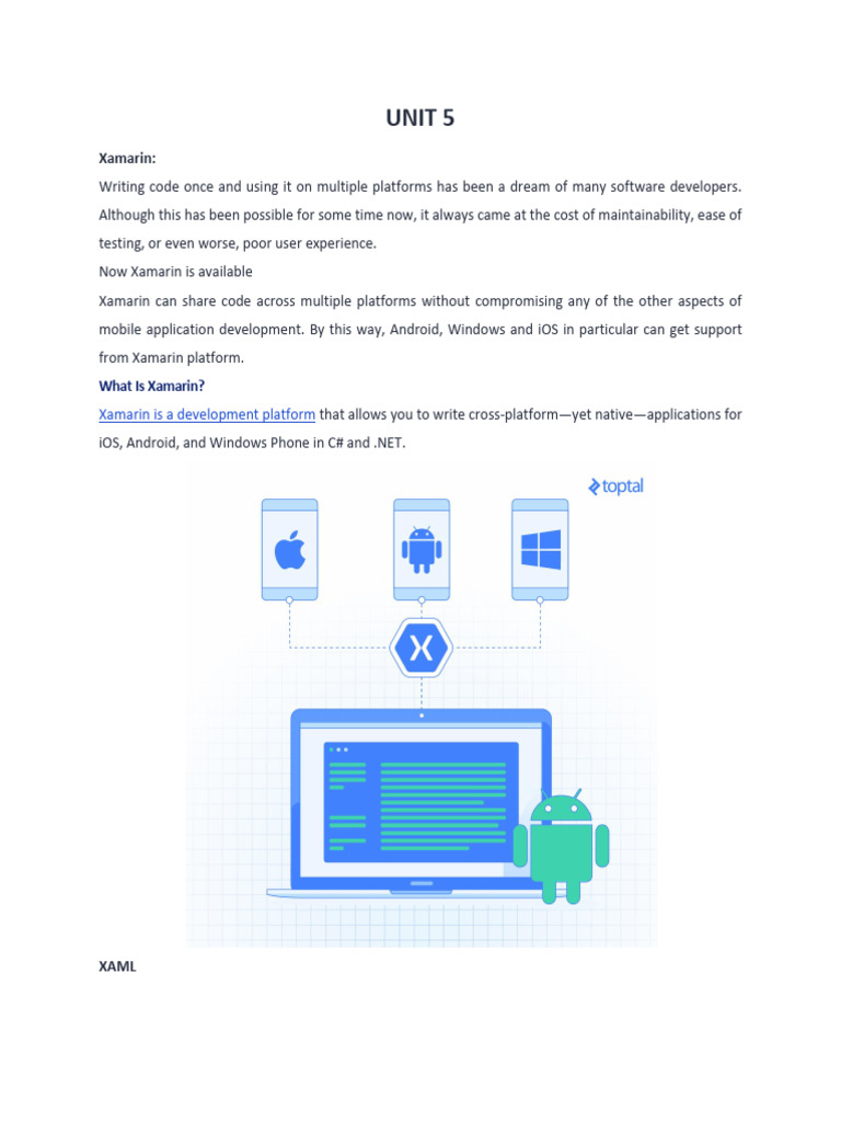 Unit 5 Pdf Xamarin Extensible Application Markup Language 2047