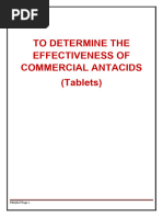 Chemistry Project: Comparitive Study of Commercial Antacids | PDF ...