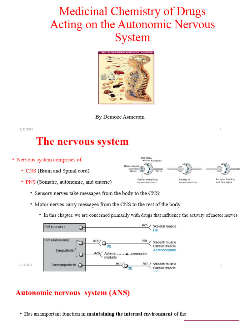 Medchem of ANS | PDF | Acetylcholine | Autonomic Nervous System