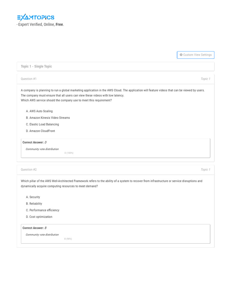 Aws Certified Cloud Practitioner Exam Pdf Amazon Web Services
