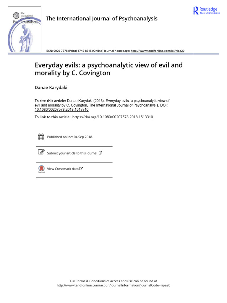 Coline Covington Everyday Evils A Psycho | PDF