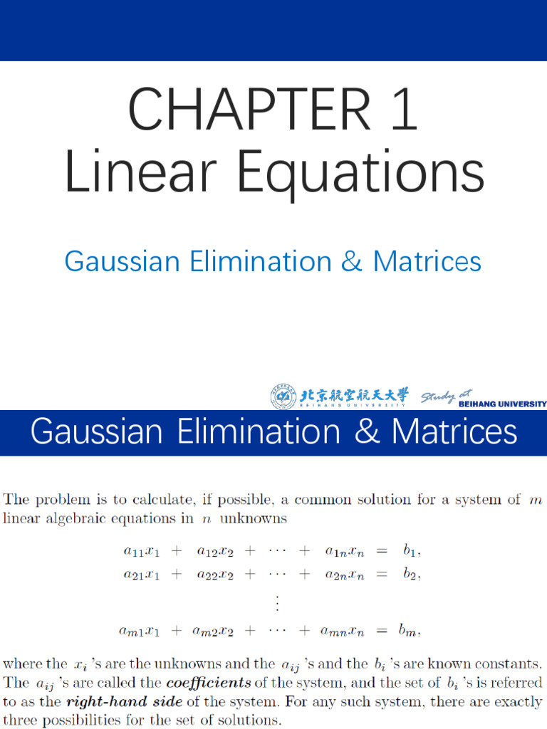 01 Gaussian Elimination & Gauss-Jordan Method & Echelon Forms 副本 | PDF
